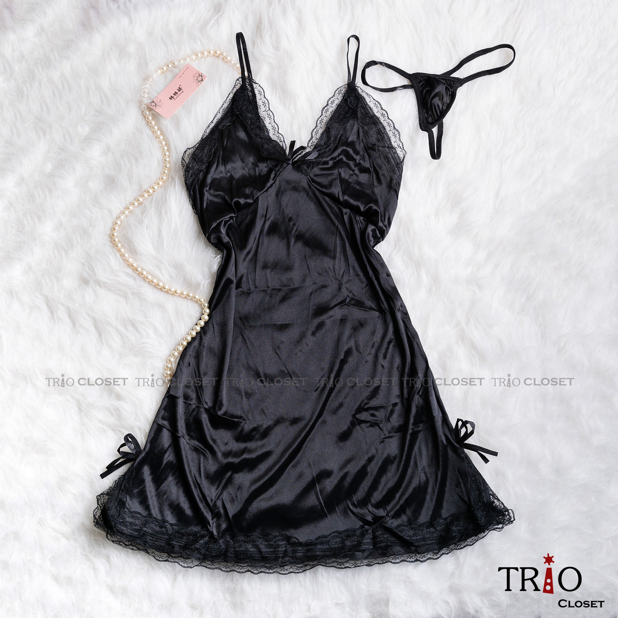 Silk Night Dress Black – TRIO Closet